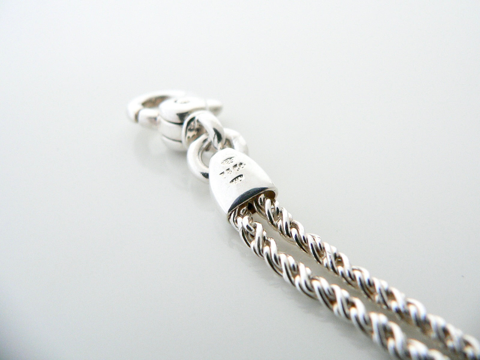 home tiffany co silver double rope love knot necklace pendant chain ...