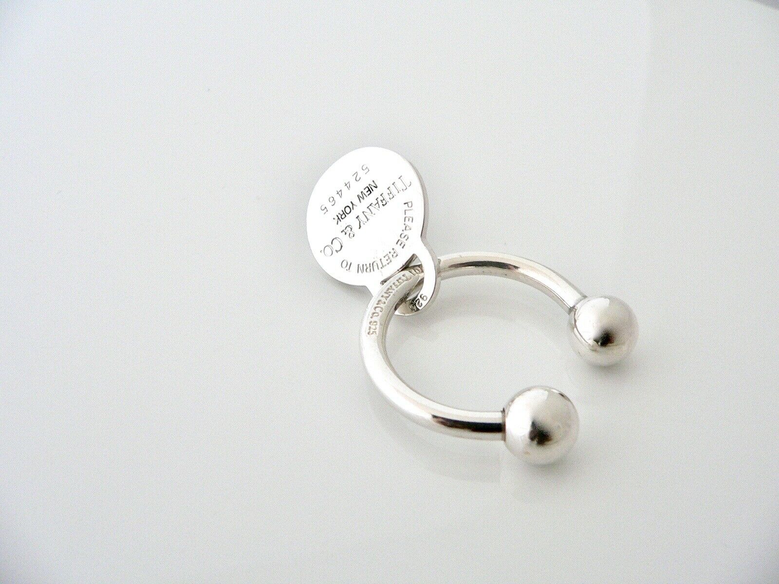 Home › Tiffany & Co Key Ring Key Chain Circle Round Return to Keyring ...