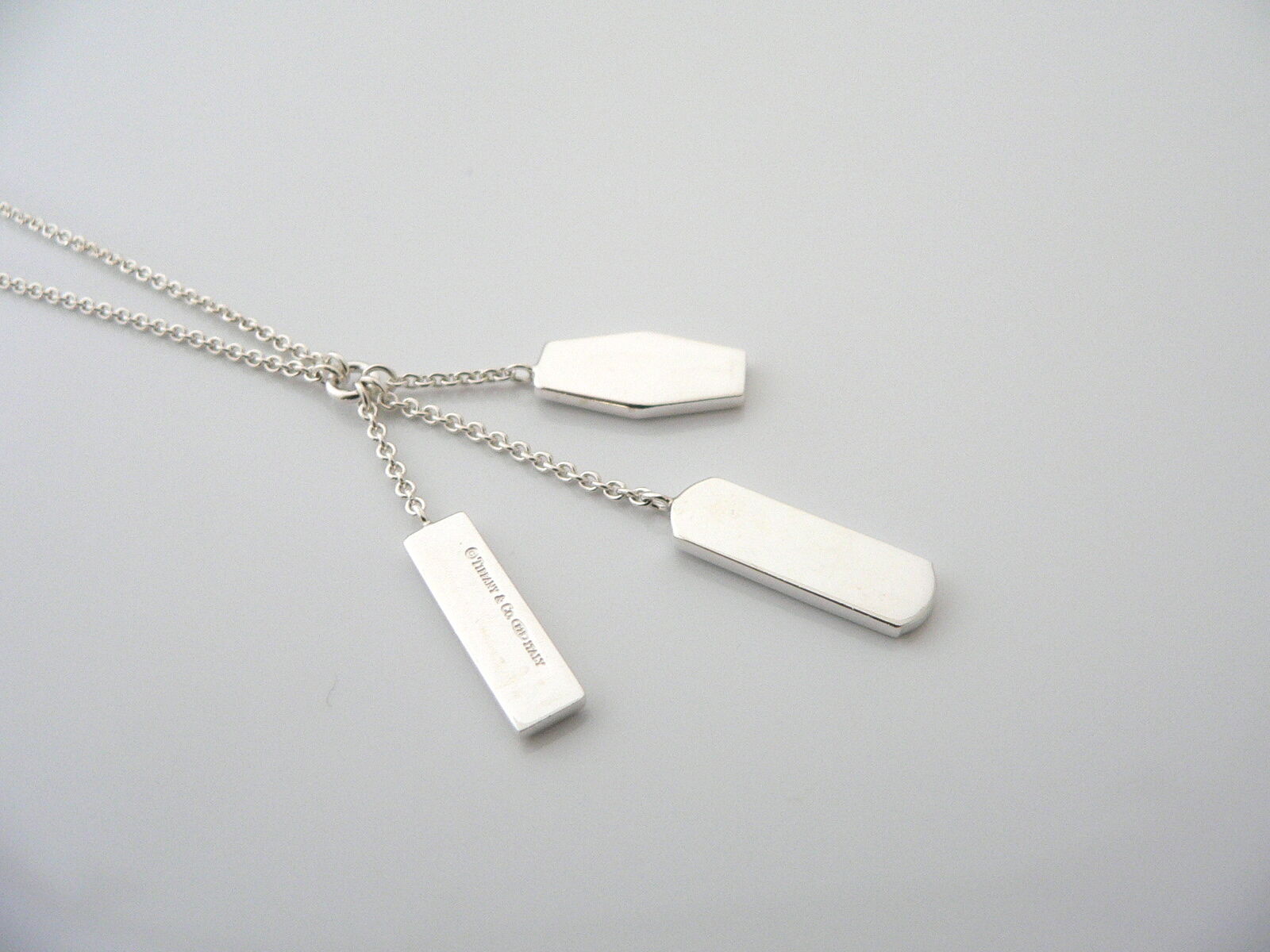 Home › Tiffany & Co Silver 1837 Elements Dangling Dangle Necklace ...