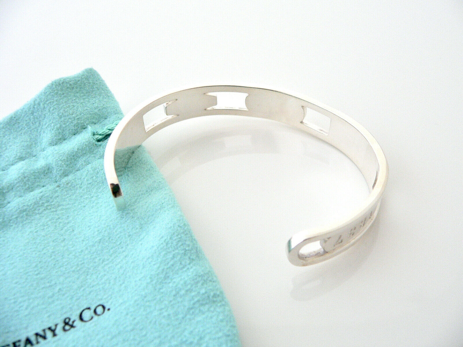 Home › Tiffany & Co Silver 1837 Elements Cuff Bracelet Bangle Gift ...