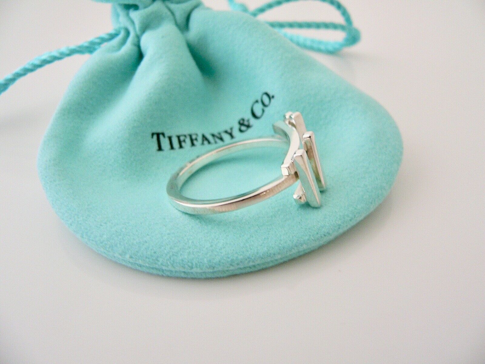 Home › Tiffany & Co Axis Ring Band Sz 11 Pouch Gift Art Frank Gehry Silver Love Classic