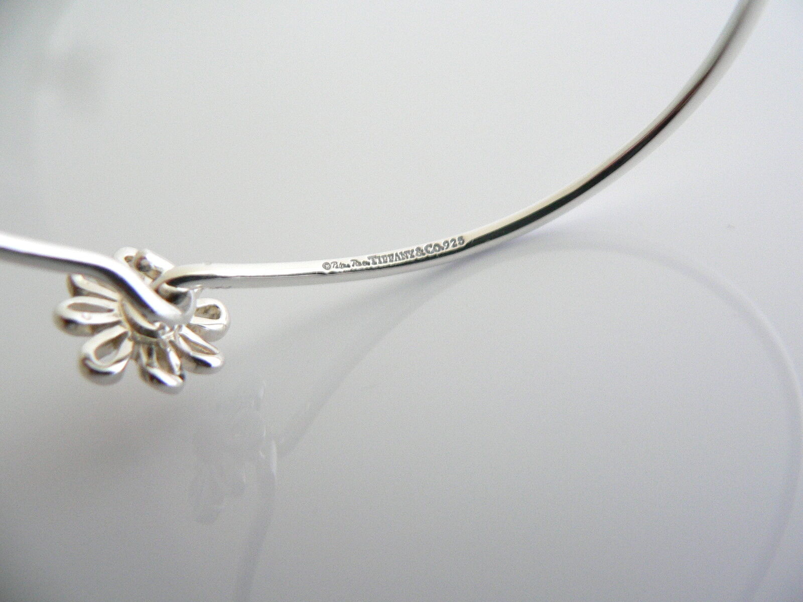 Home › Tiffany & Co Silver Gold Daisy Bangle Bracelet Nature Flower ...