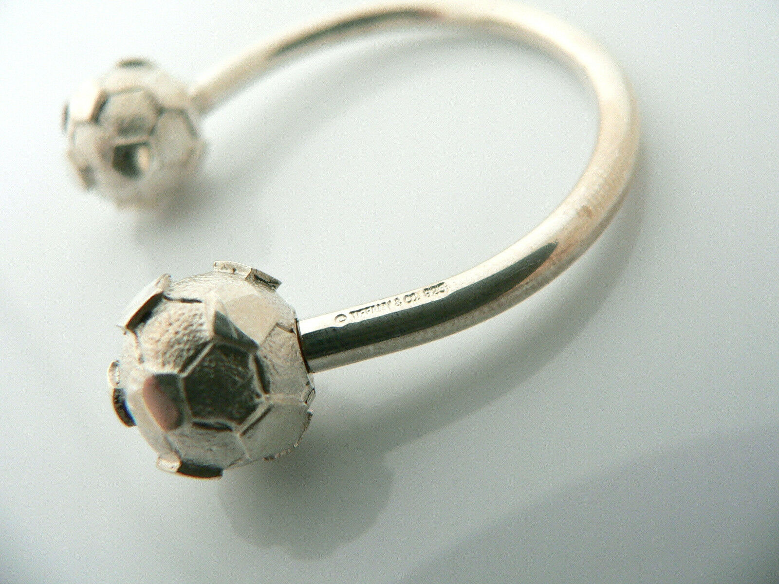 Home › Tiffany & Co Silver Soccer Ball Key Ring Keychain Sports Lover Gift