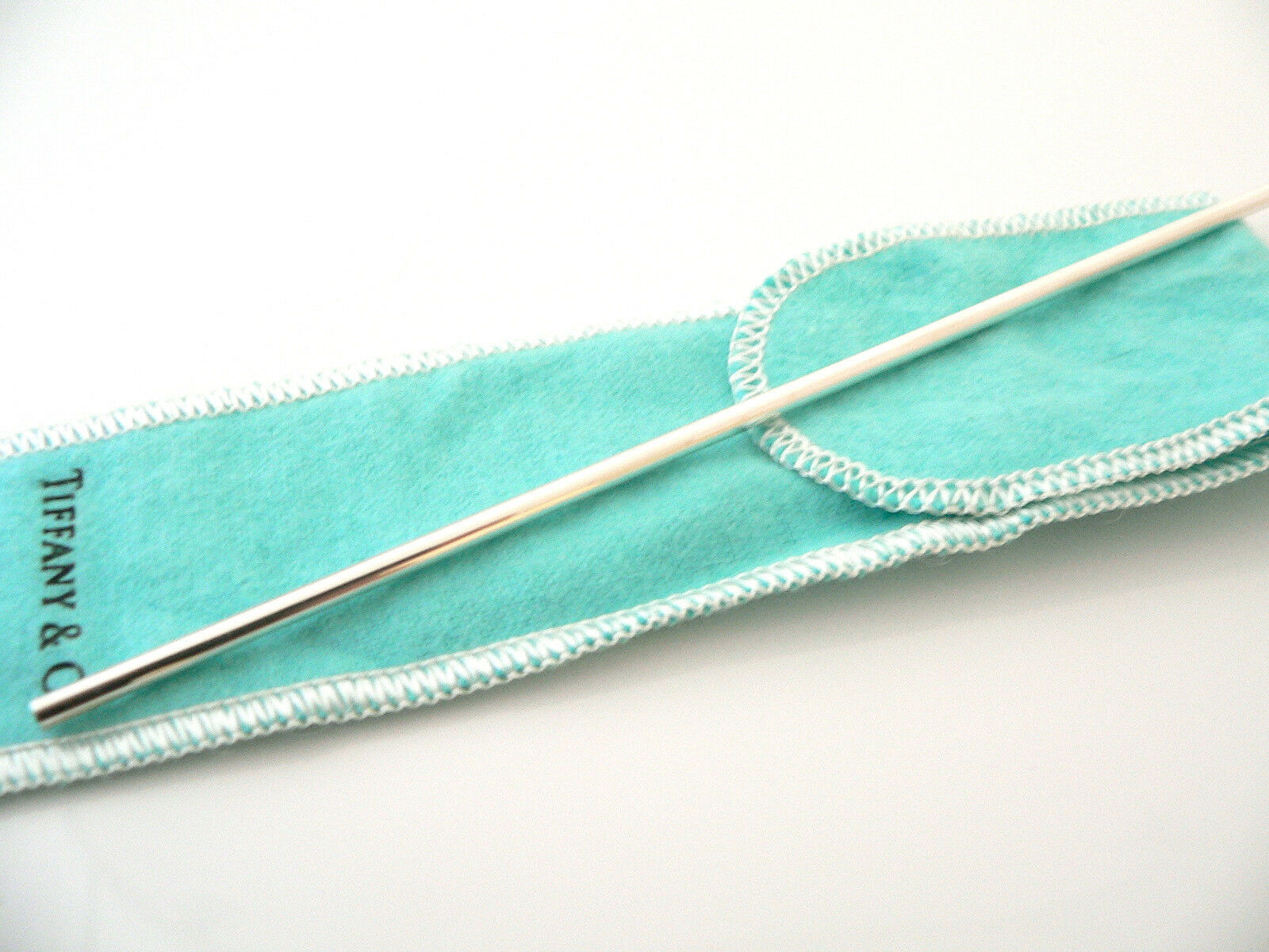 Home › Tiffany & Co Leaf Mint Julep Iced Tea Spoon Straw Rare w/ Pouch ...
