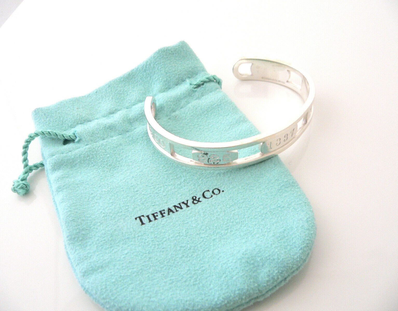 Home › Tiffany & Co Silver 1837 Elements Cuff Bracelet Bangle Gift ...
